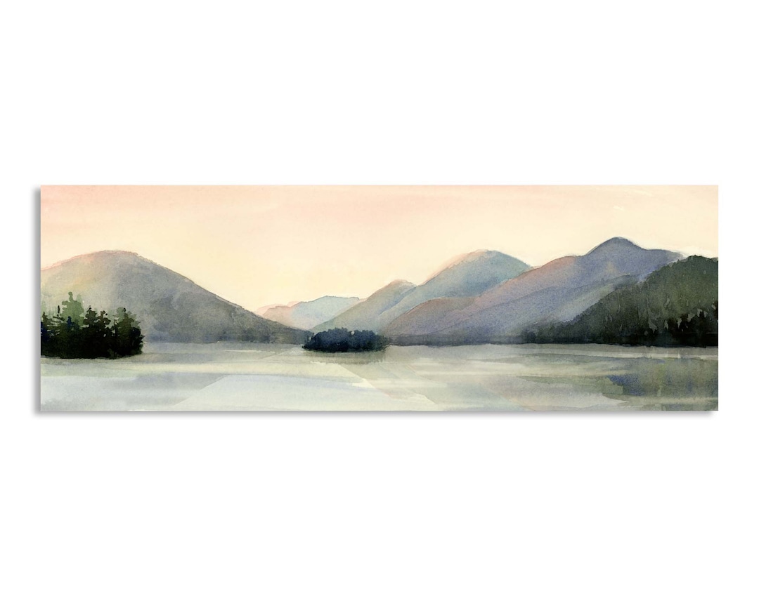 Lake George Sunset Wall Art Print | Mountains and Lake Print Wall Decor ...