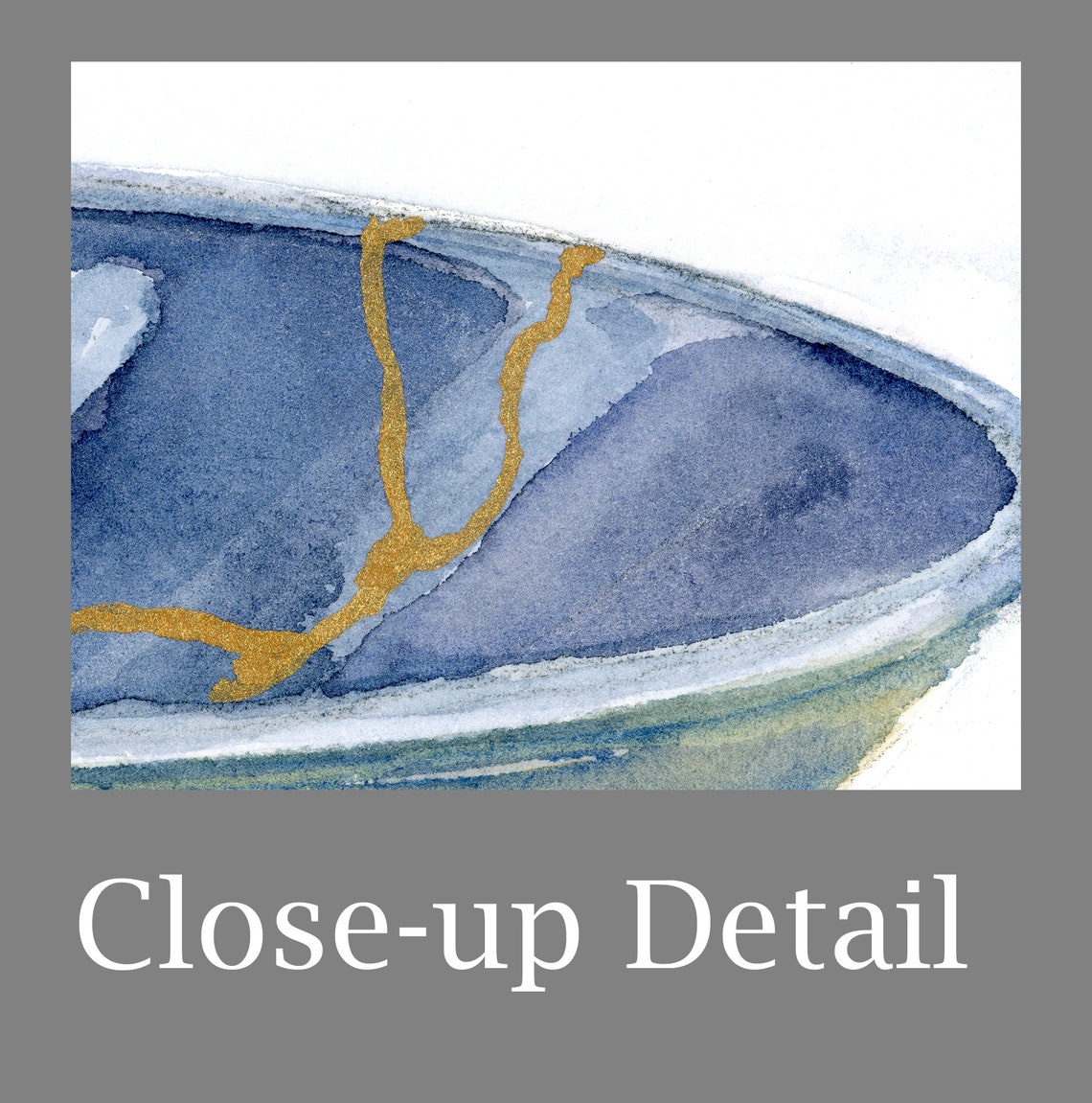 Square Kintsugi Painting Kintsugi Bowl Watercolor Wall Art - Etsy