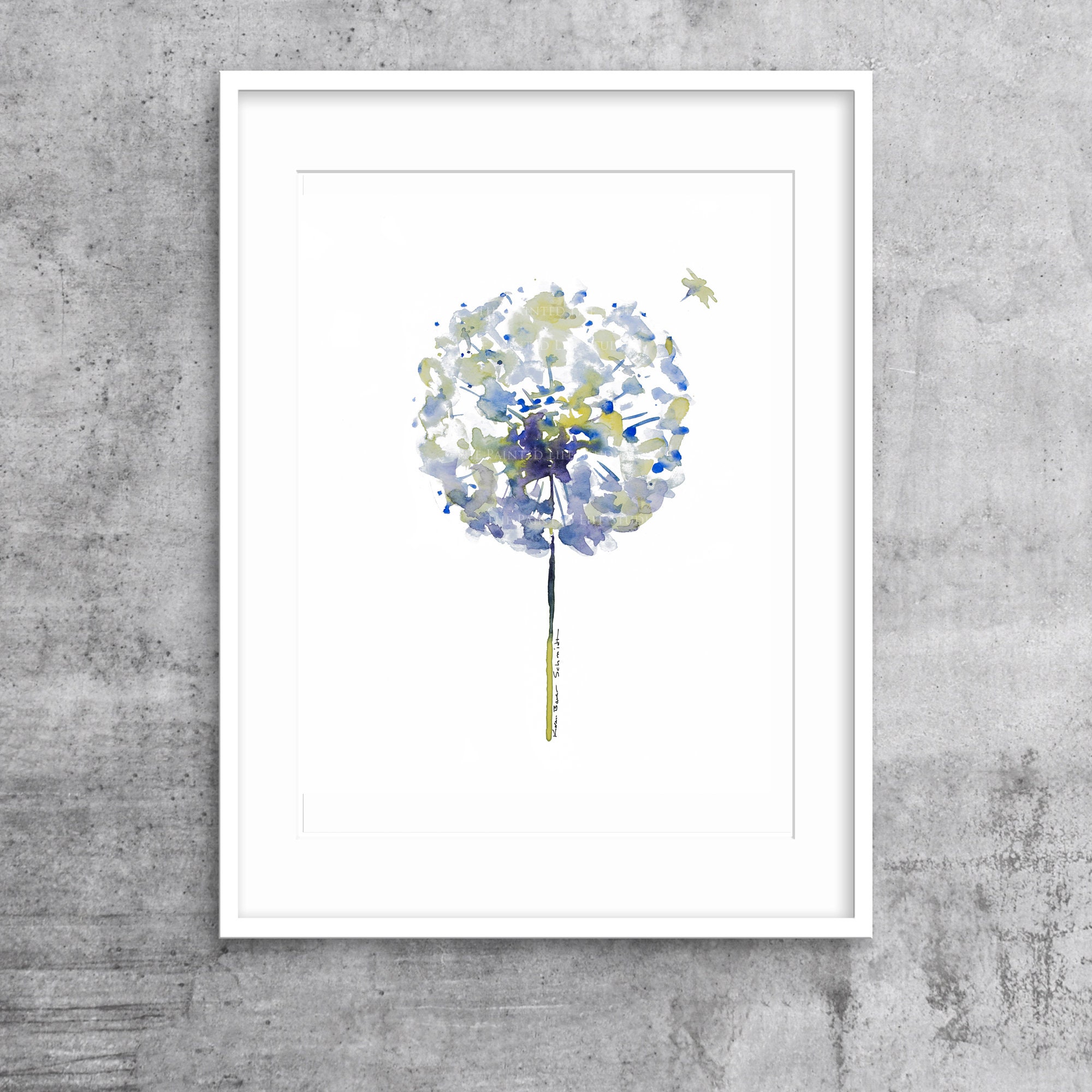 Dandelion Print Print of Original Watercolor Nursery Art | Etsy