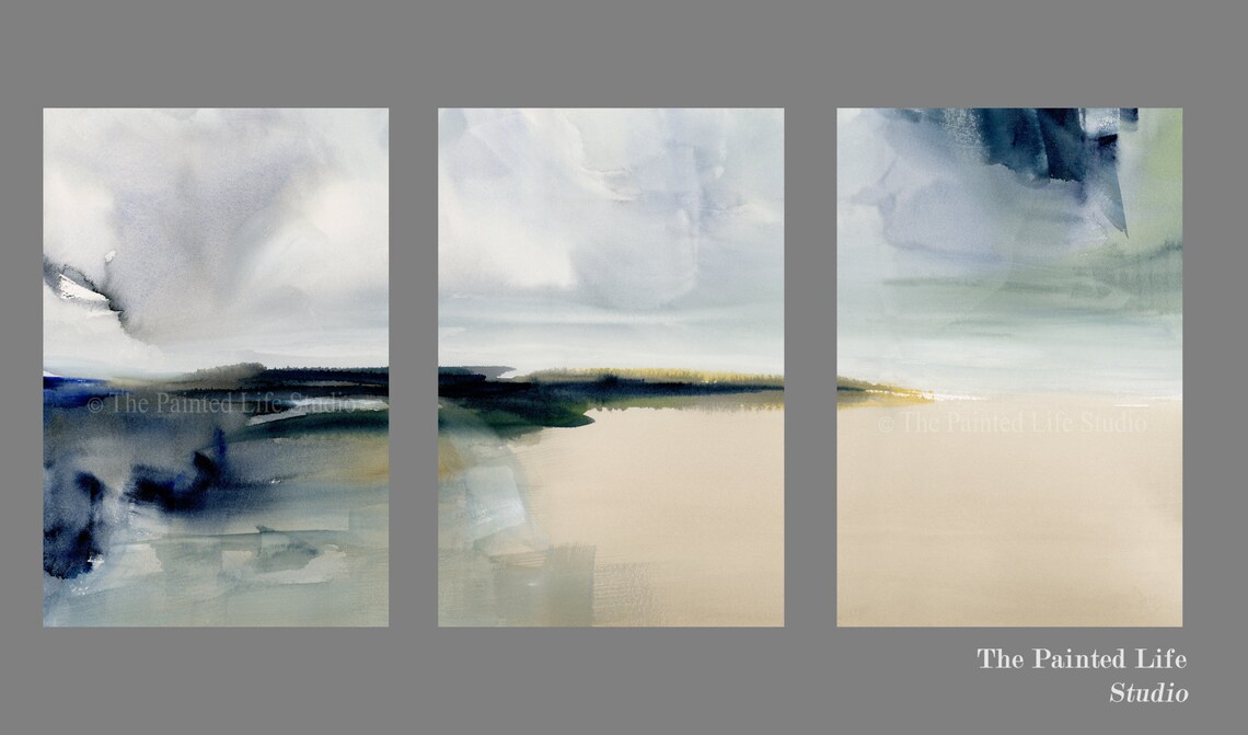 Set of 3 CANVAS Prints Neutral Tones Colors Landscape | Etsy