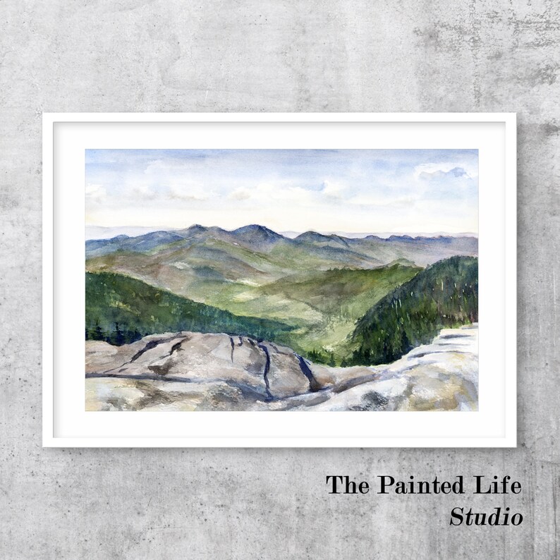 Giant Mountain Summit Art Print Watercolor Painting of Giant - Etsy