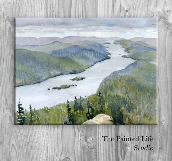 View of Lake George Wrapped Canvas Printmountains and Lake - Etsy