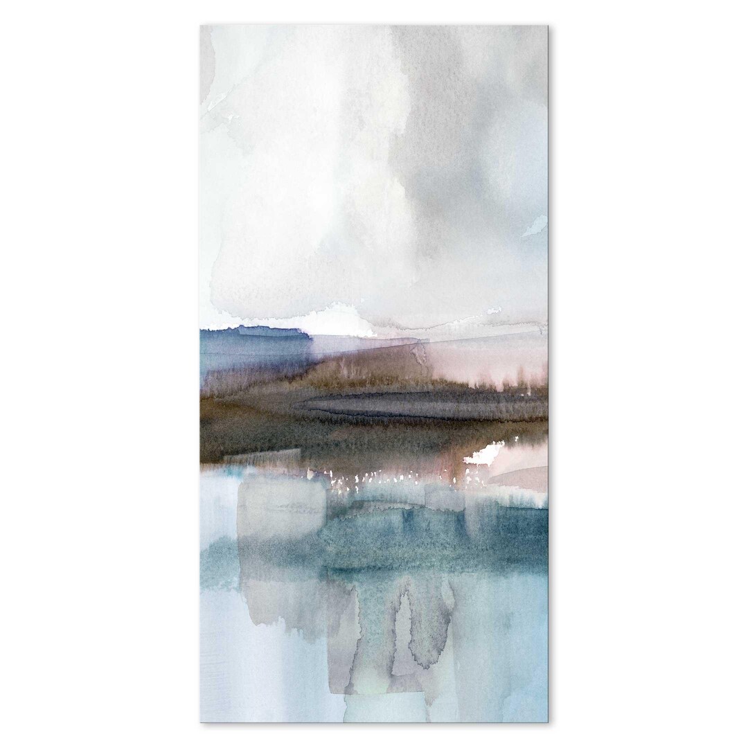 Tall Abstract Landscape Art Print: Neutral Earth Tones, Vertical Wall ...