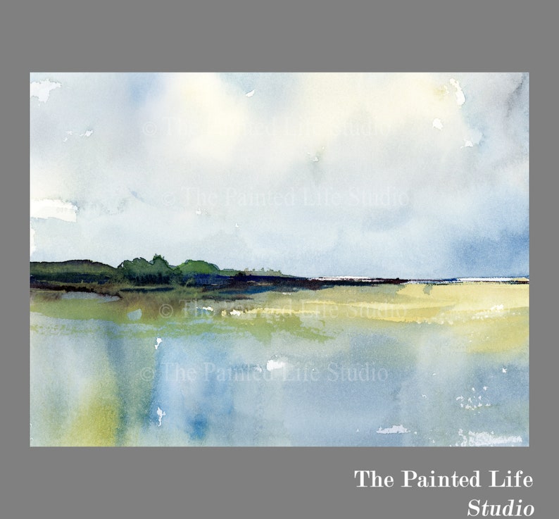 Abstract Seascape Painting Print of Original Watercolor | Etsy