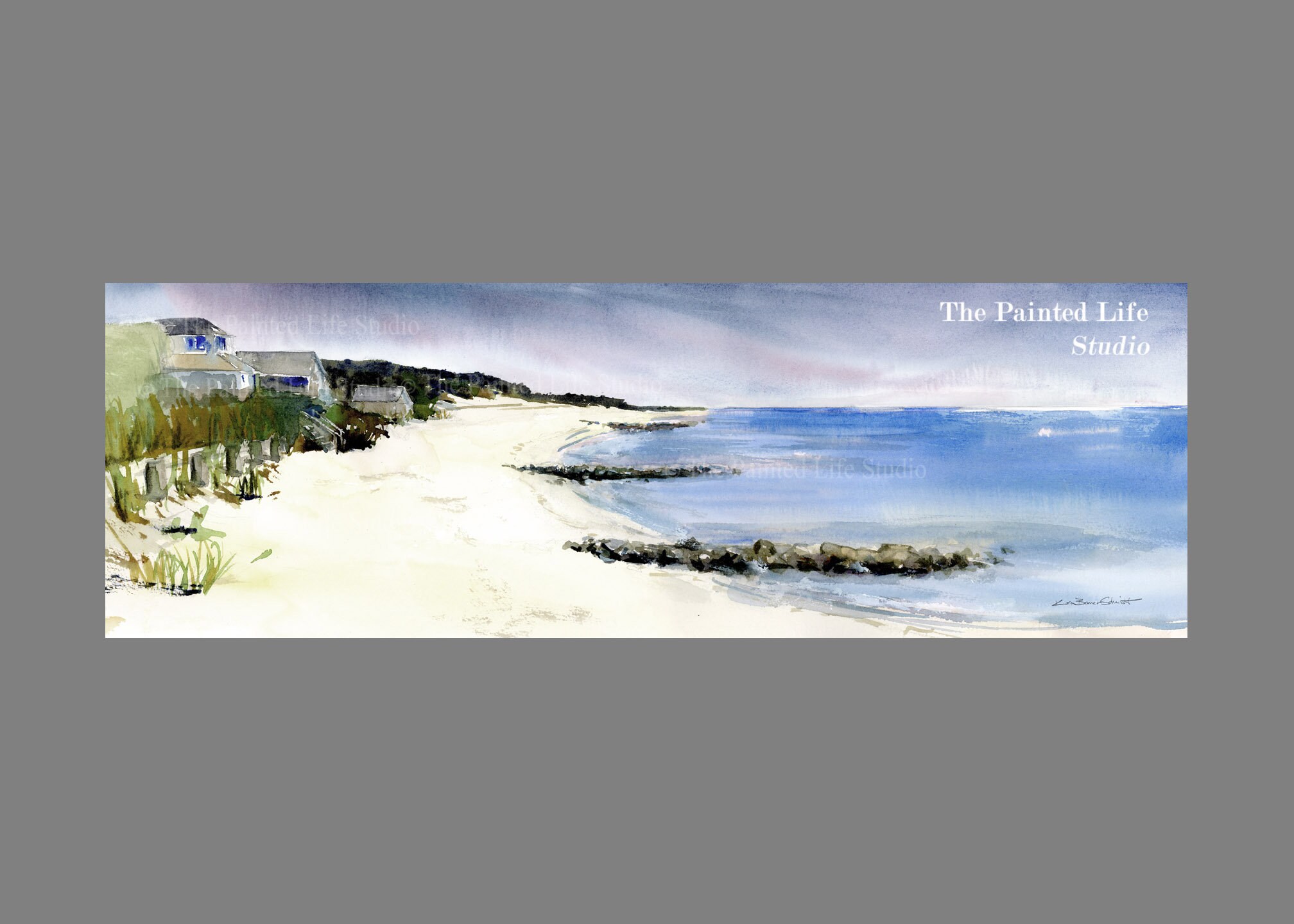Cape Cod Beach Painting Wide Panoramic Print of Original - Etsy
