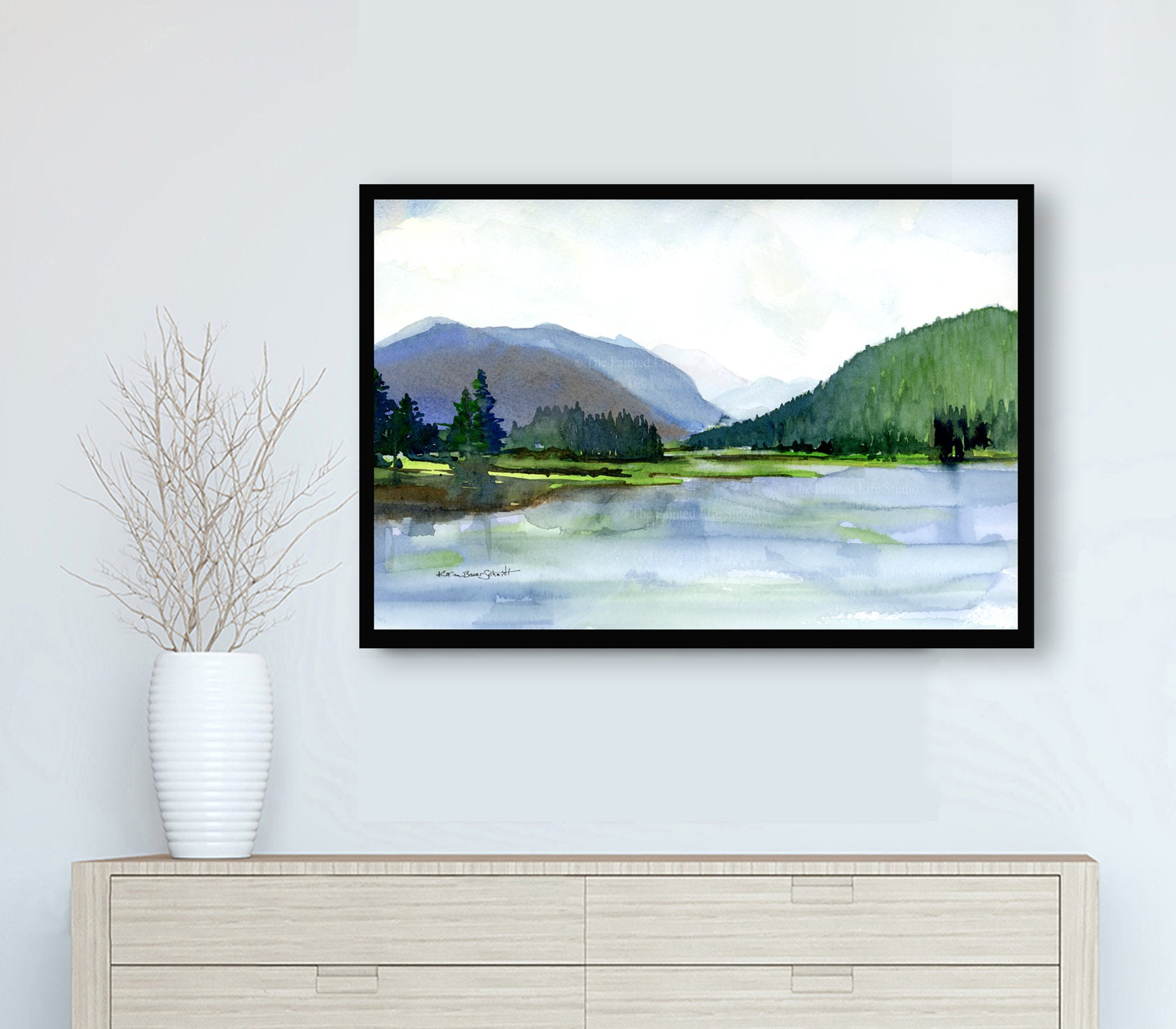Monarch Lake Painting Colorado Mountains and Lake Watercolor | Etsy