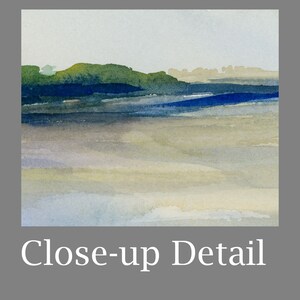 Shoreline Original Painting, Abstract Coastal Scene Watercolor Painting ...