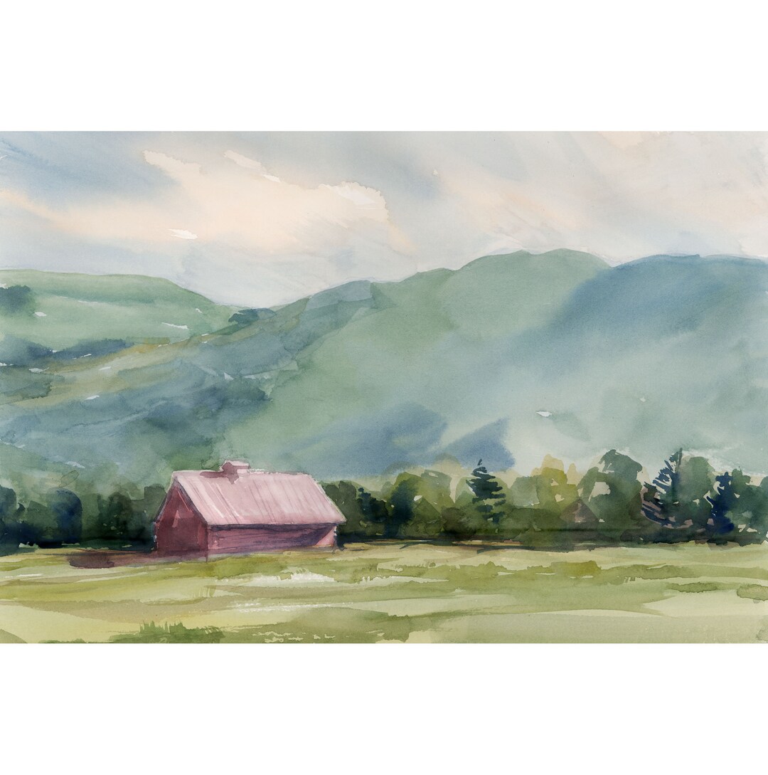 Vermont Mountains and Valley Art Print, Green Mountains of Vermont With ...