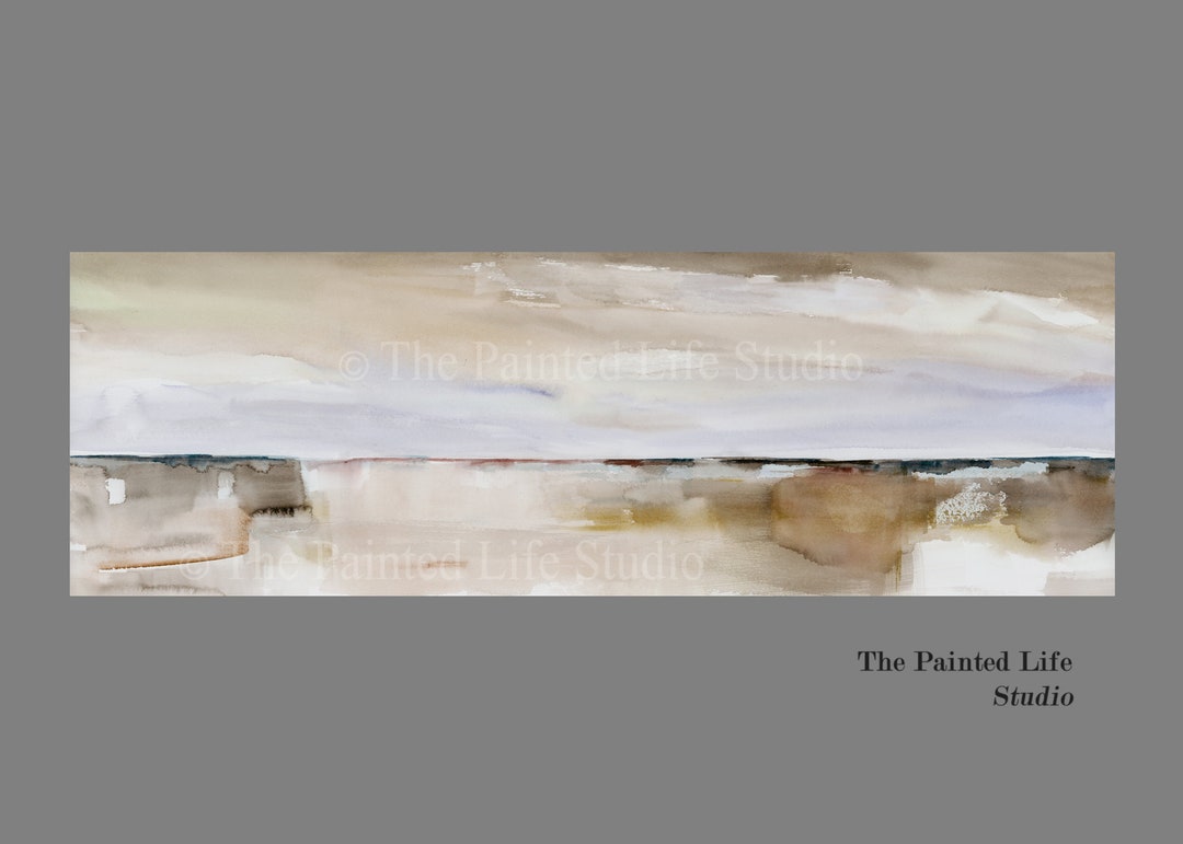 Panoramic Abstract Landscape Wall Art Print, Brown Tones, Minimalist ...