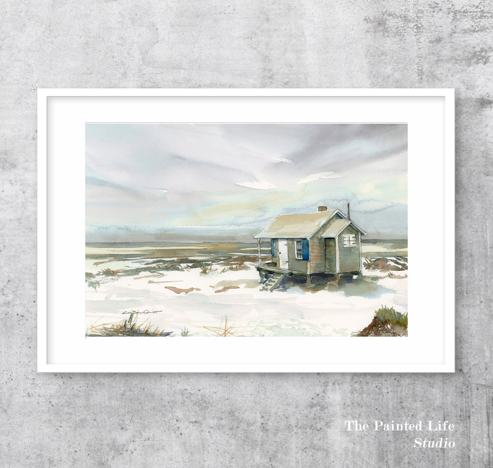 Beach Shack Watercolor Print Dune Shack on the Beach Wall Art - Etsy