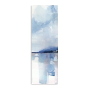 Blue Abstract Tall CANVAS Landscape, Long Vertical Stretched Canvas ...