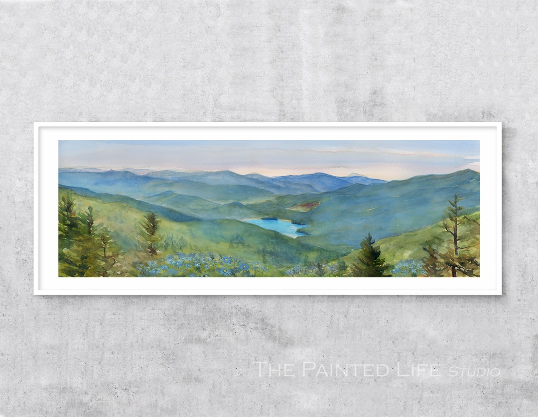 Blue Ridge Mountains Art Print, Wide Panoramic Print of Original ...
