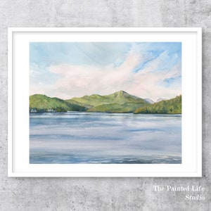 Whiteface From Lake Placid Art Print, Adirondack Lake Print of Original ...