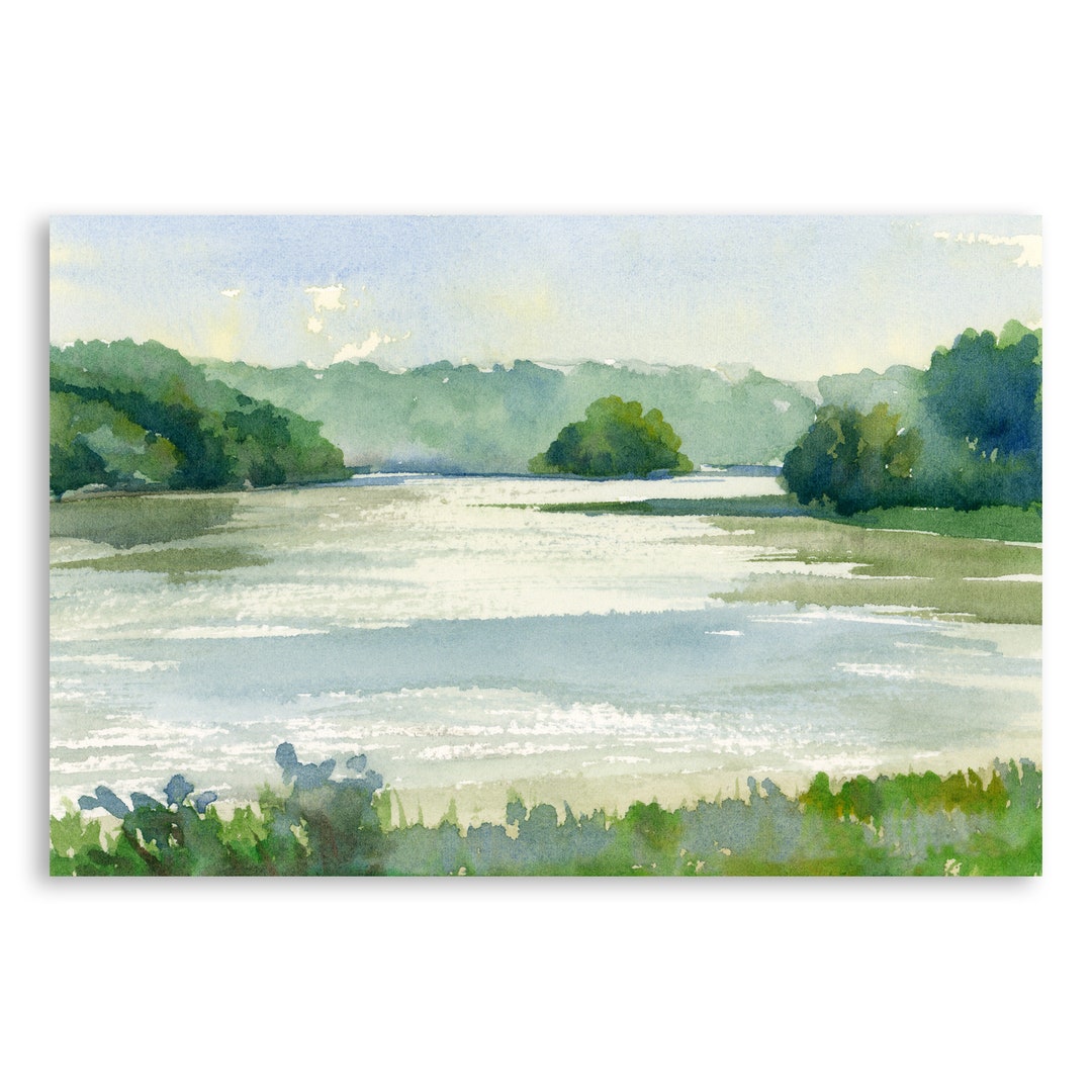 River Painting Art Print of Original Watercolor Painting - Etsy