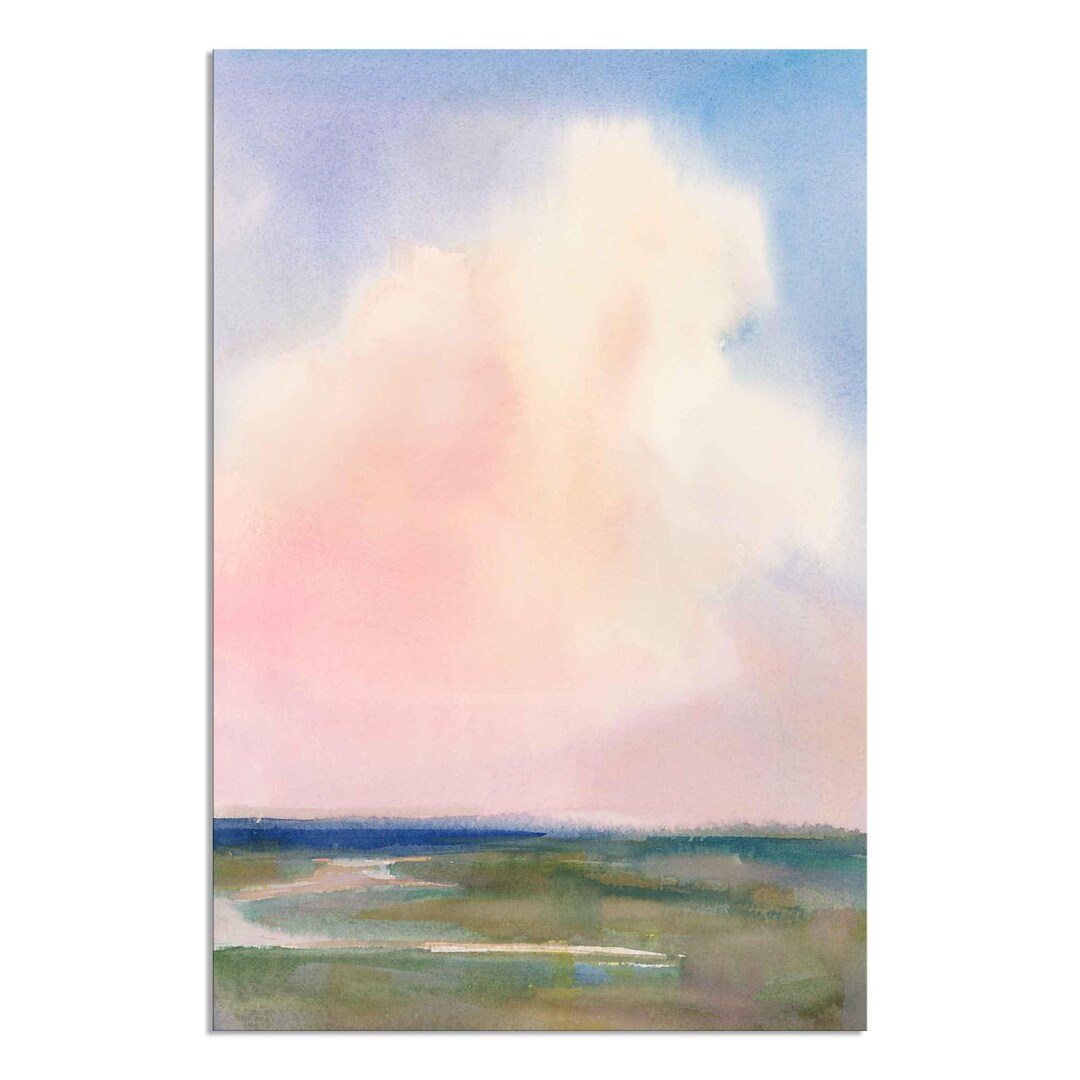 Colorful Clouds Landscape Print, Contemporary Minimalist Landscape ...