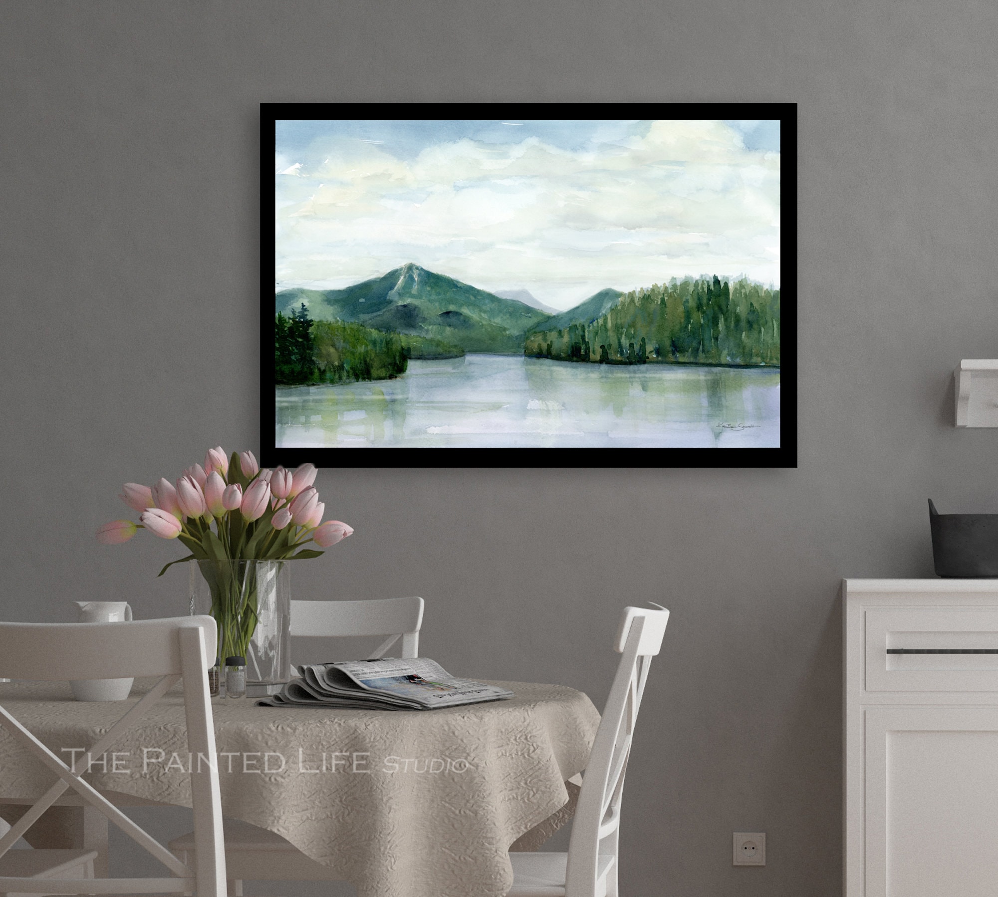 Lake Placid Art Print With Whiteface Mountain Adirondack - Etsy