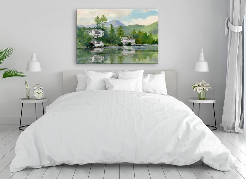Mirror Lake CANVAS Art Print Watercolor Painting of Mirror - Etsy