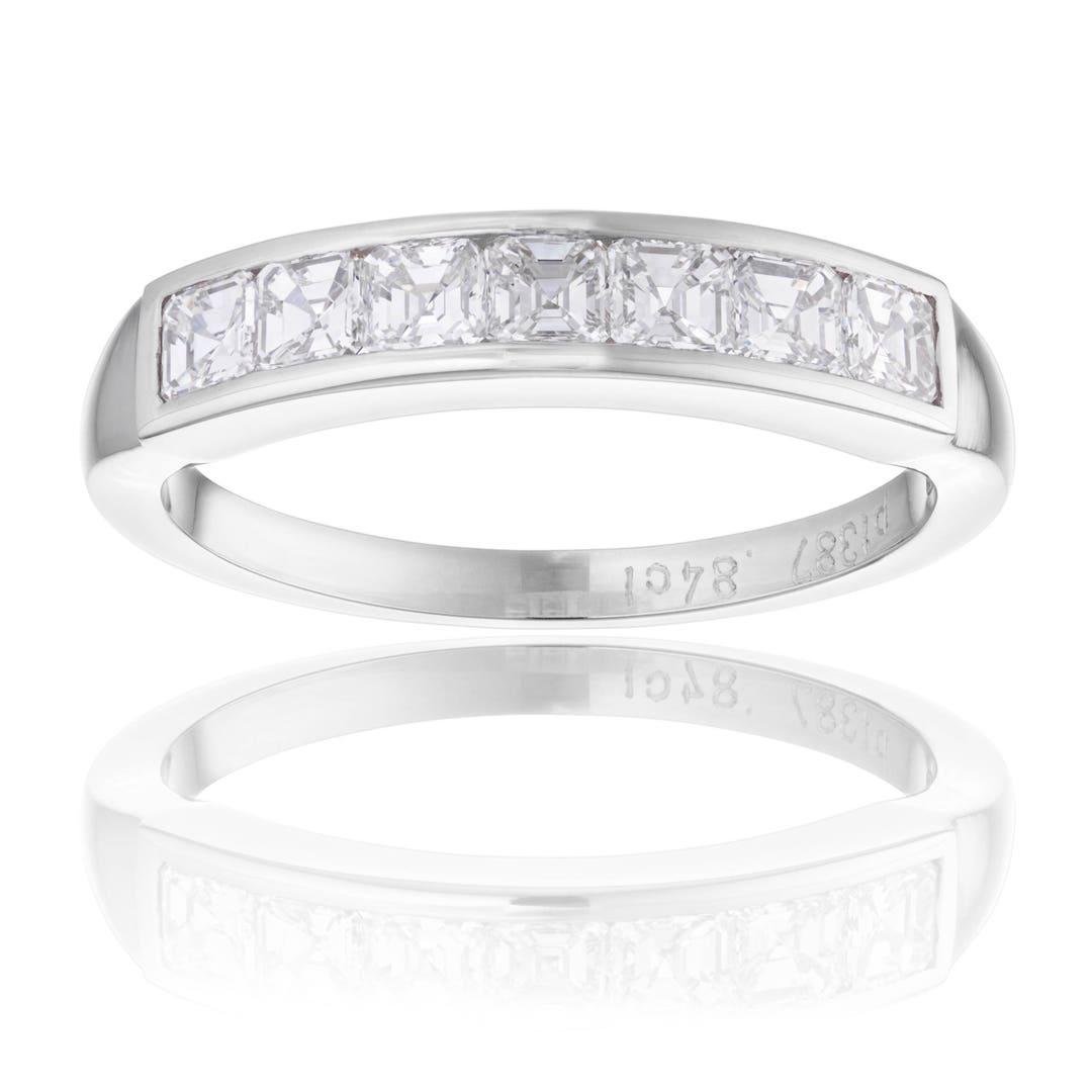 Platinum Asscher Cut Channel Set 5 Stone 1.00ct F Colour VS1 Purity ...