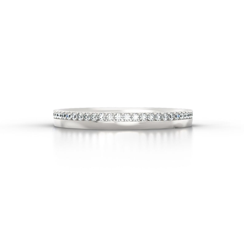 Platinum Offset Diamond Full Eternity Ring / Offset Diamond - Etsy UK