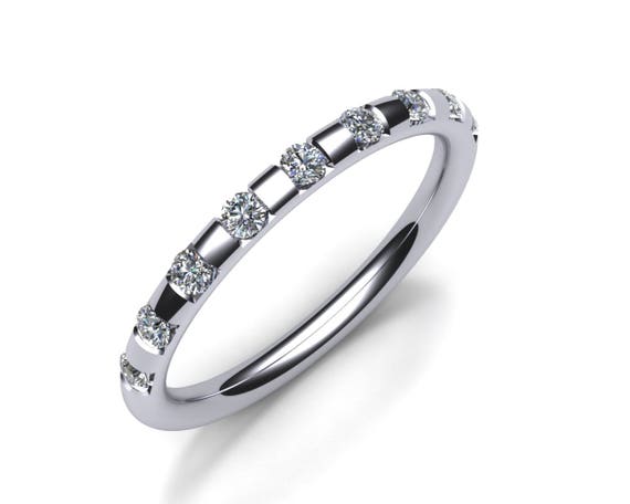 PLATINUM Diamond 950 2mm Halo Curtain Ring Diamond Wedding Band Wedding Ring Eternity Ring Engagement Ring Hatton Garden Etsy