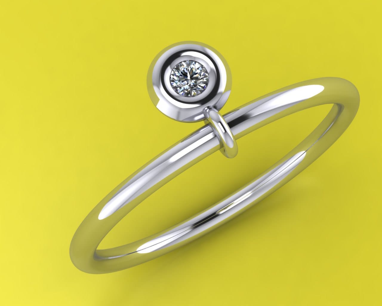 Diamond dangle platinum ring 5pts round brilliant cut diamond | Etsy