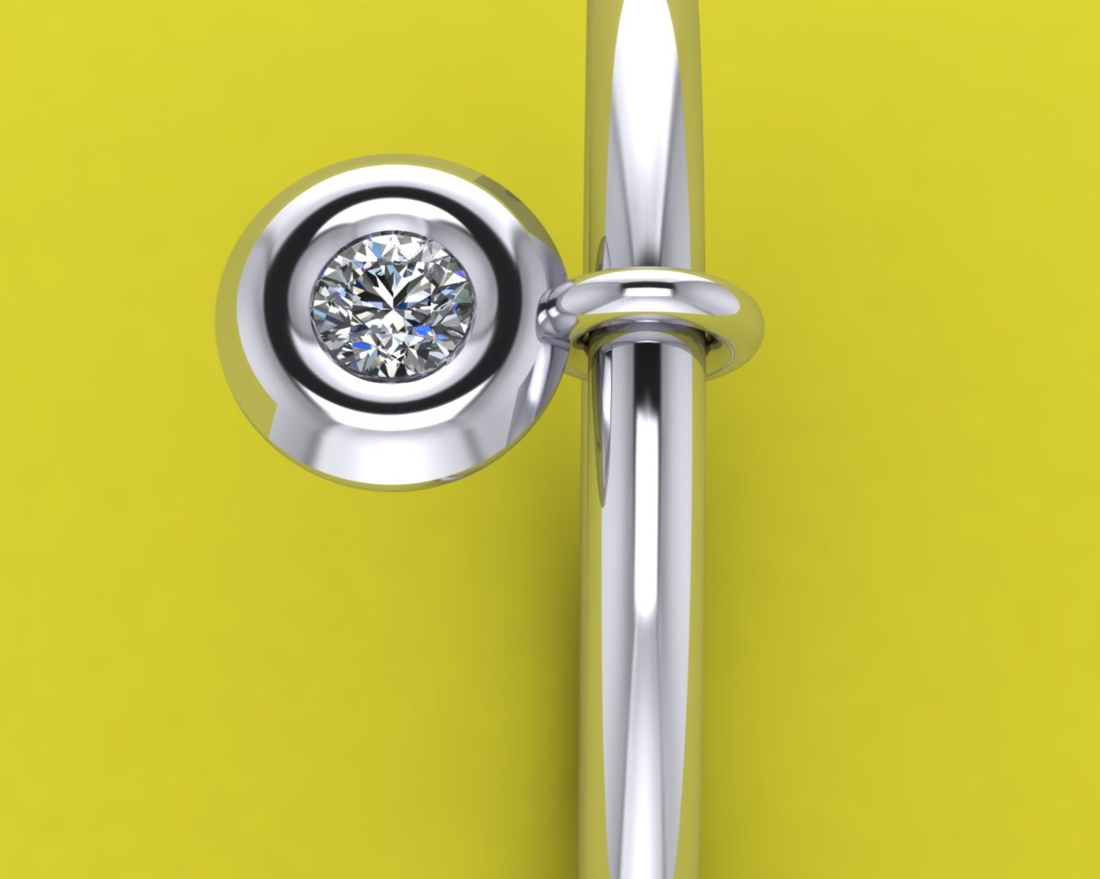 Diamond Dangle Platinum Ring 3pts Round Brilliant Cut Diamond Halo Ring ...