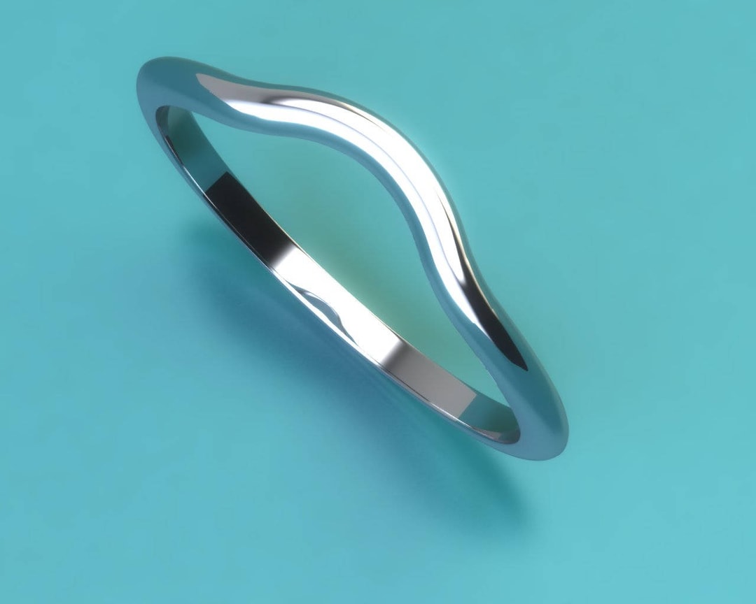 PLATINUM 950 1.5mm Curved to Fit Wedding Band. Stacking Ring. Wedding ...