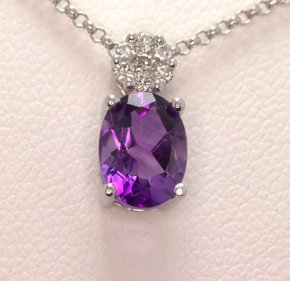 Amethyst diamond pendant store