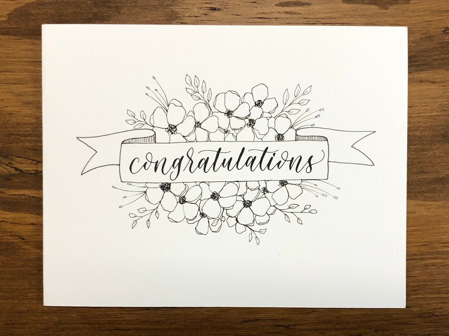 Handmade Calligraphy Greeting Card - Congratulations Card - Etsy