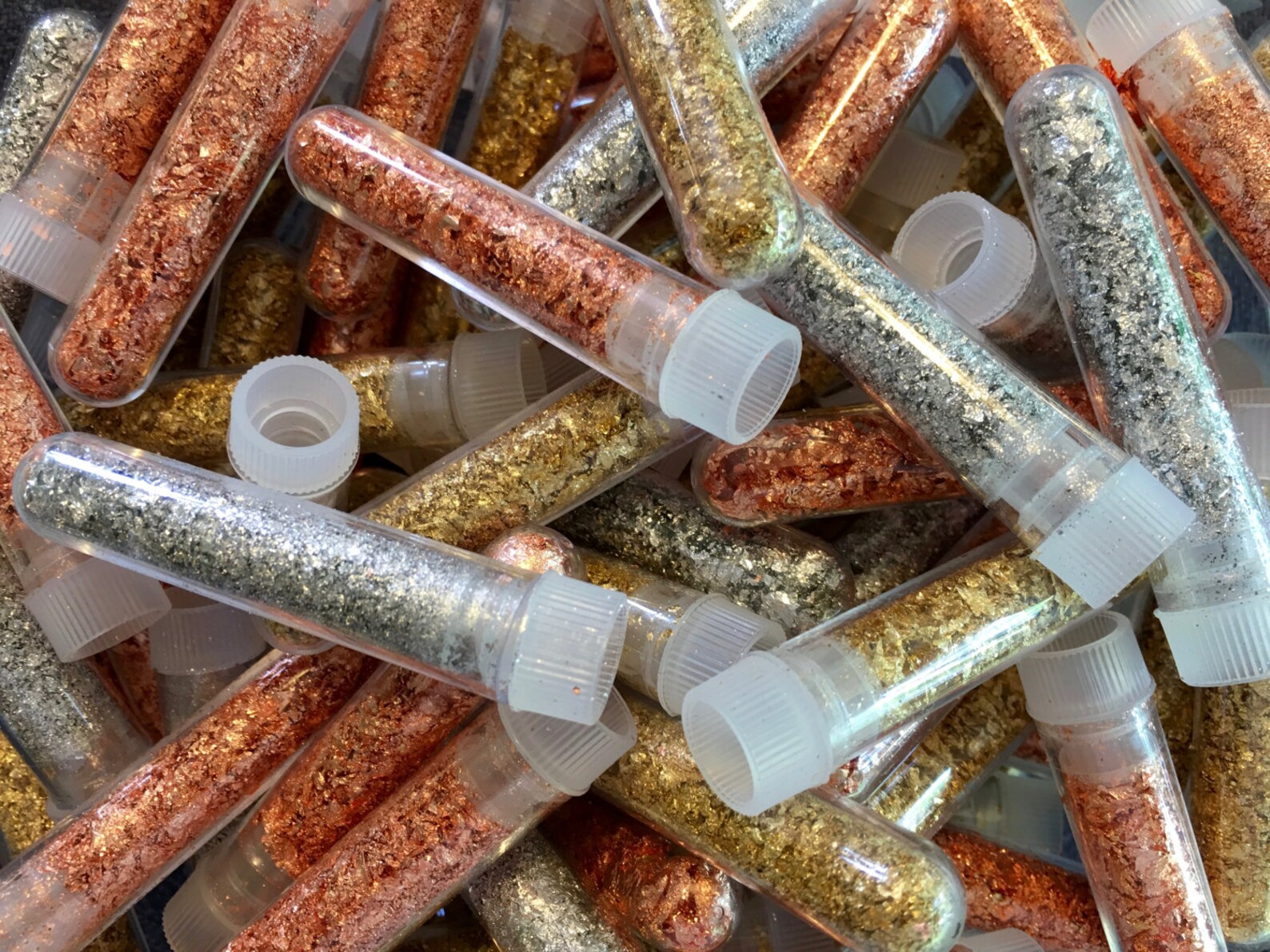 5 Gold 5 Silver 5 Copper Flake Vials...large 3ml .. Lowest - Etsy