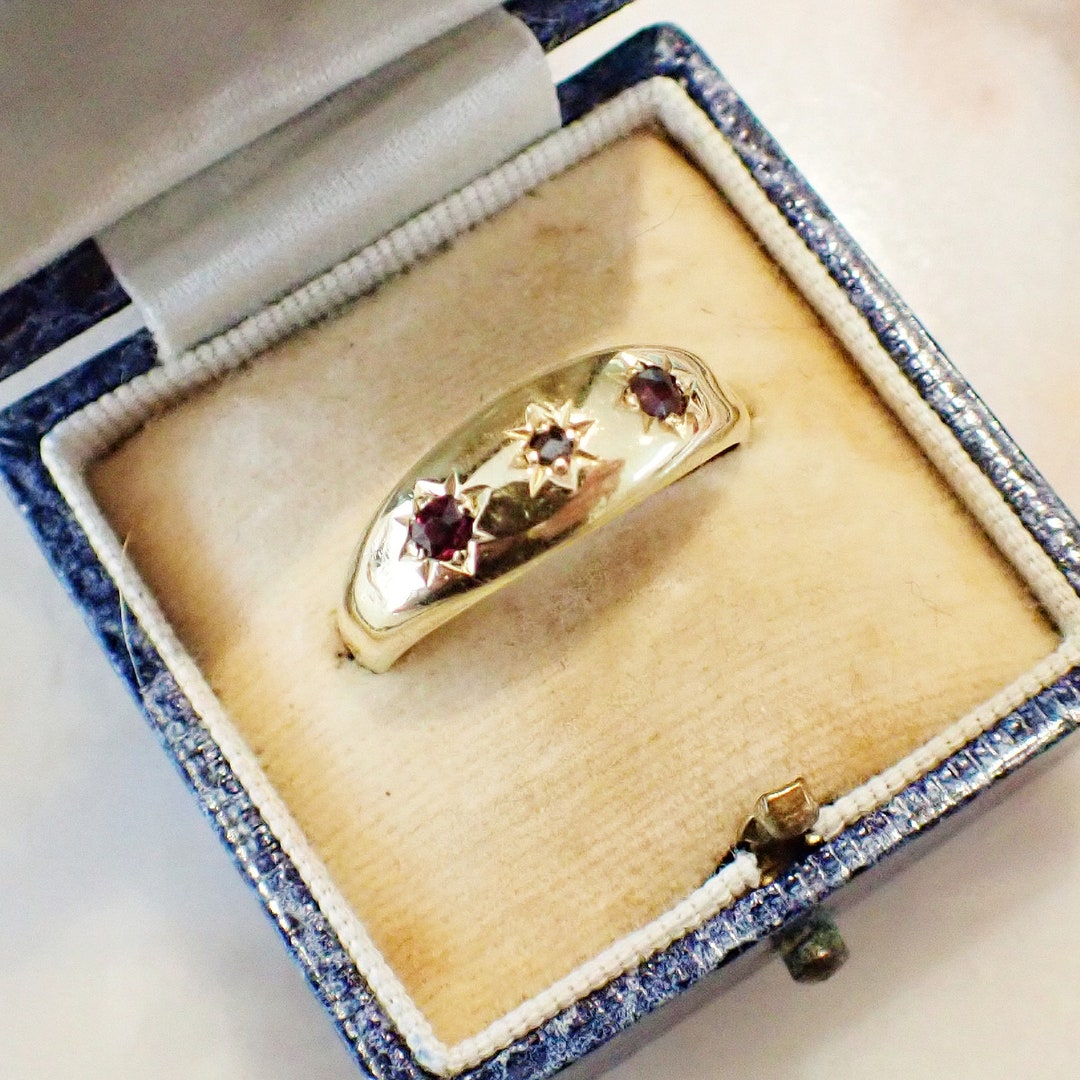 EDWARDIAN Ruby & Diamond Star Set Ring Size UK M 1/4 US 6 1/2 - Etsy