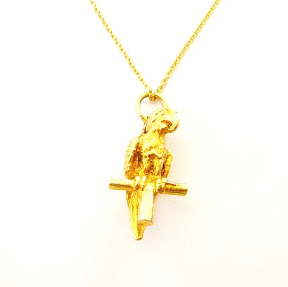 Vintage 9ct Gold Parrot Charm Pendant — Eva Antiques