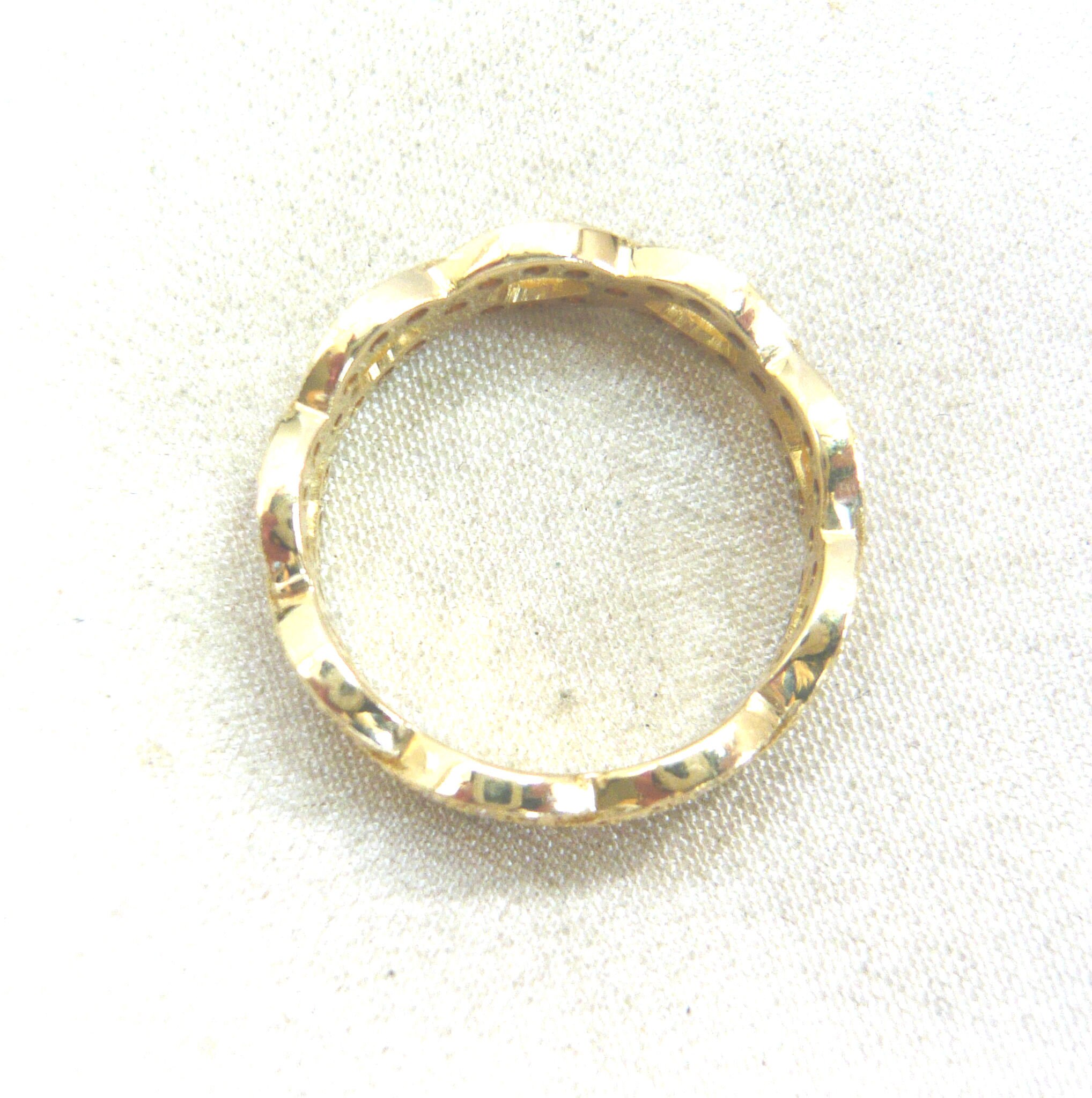 VINTAGE 18ct Gold Diamond Chain Design Ring Alternative | Etsy UK