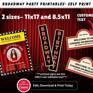 Broadway Party Printable Super Bundle- Editable on Canva- Self Print - Etsy