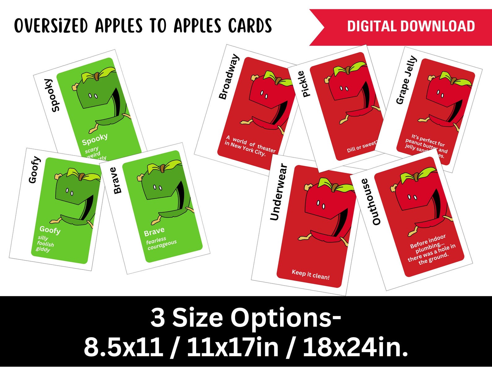 Apples to Apples Printable Cards, Halloween Group or Family Costume ...