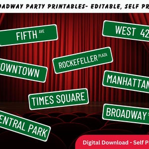 Broadway Party Printable Super Bundle- Editable on Canva- Self Print - Etsy