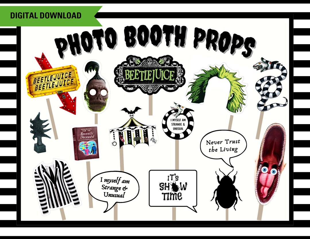 Beetlejuice Photobooth Props - Digital Download | Print & Cut at Home ...