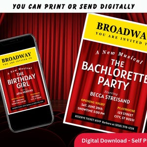 Broadway Party Printable Super Bundle- Editable on Canva- Self Print - Etsy
