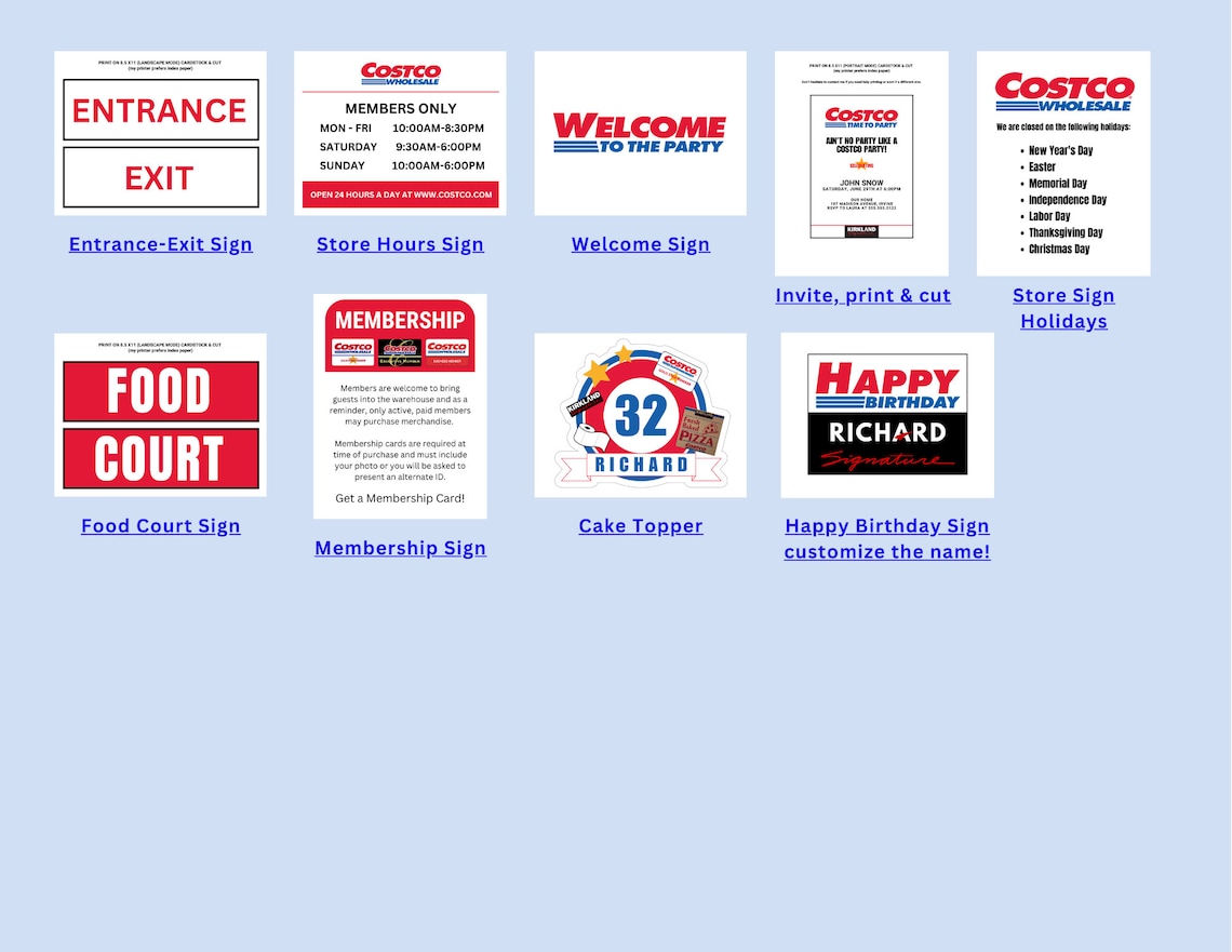 Editable Costco Party on Canva & Print Ready Pdfs 8.5x11in - Etsy Canada