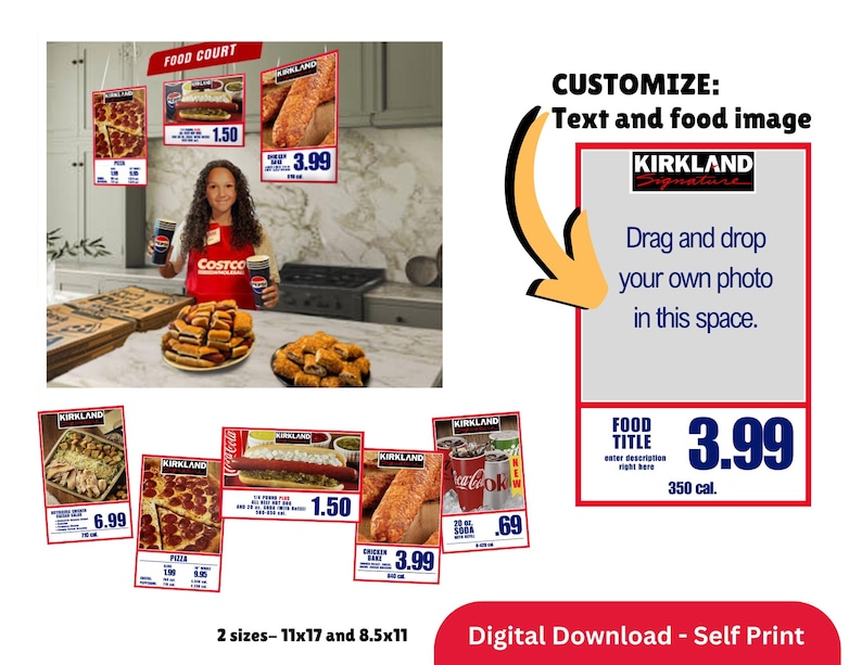 BEST Costco Menu Food Court Signs- Editable in Canva- Digital Download ...