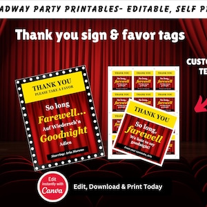 Broadway Party Printable Super Bundle- Editable on Canva- Self Print - Etsy