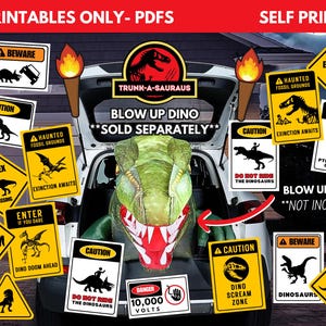 Dinosaur Theme Printable Signs | Download and Print Today | 2 Sizes - Etsy