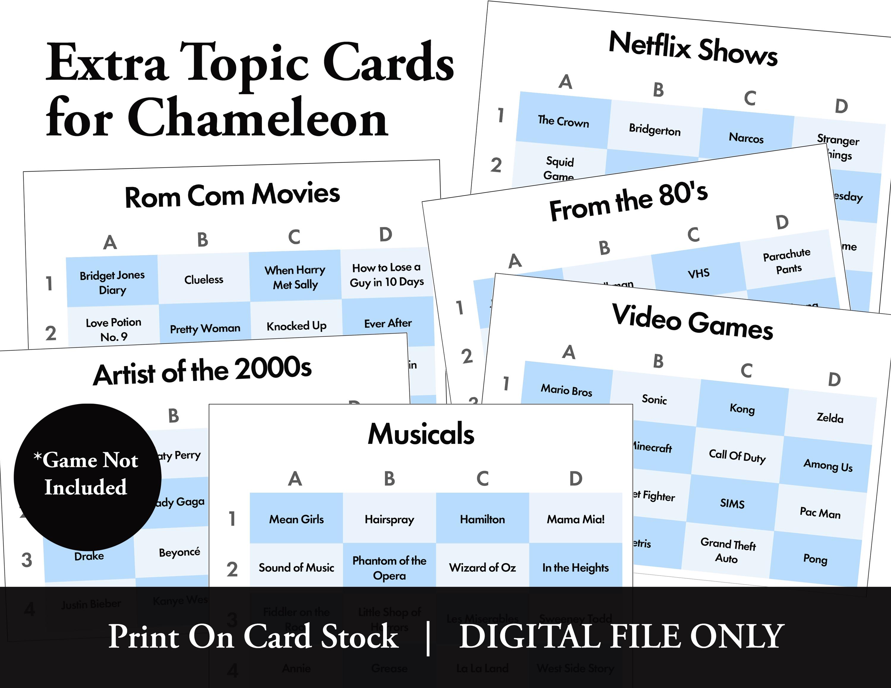 27 Extra Chameleon Cards (printable), 20 and 7 Extra Halloween Edition ...