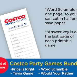 Costco Party Games- Self Print at Home, Digital Download, 8x11 In - Etsy