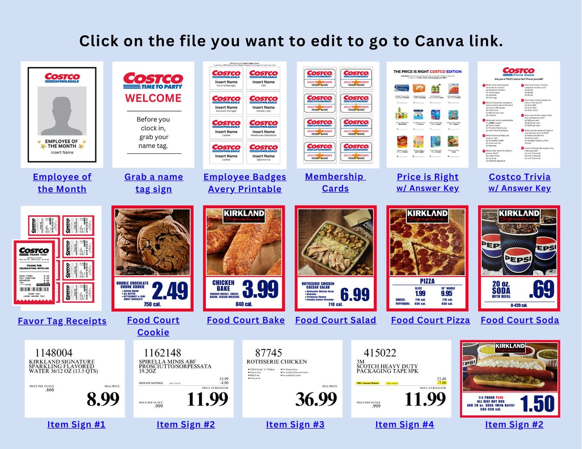 Editable Costco Party on Canva & Print Ready Pdfs 8.5x11in - Etsy Canada