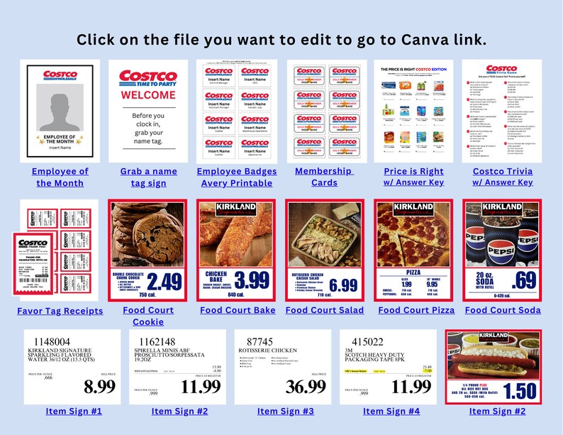 Editable Costco Party on Canva & Print Ready Pdfs 8.5x11in - Etsy Canada
