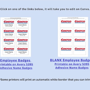Customizable Costco Name Badge- Printable Template - Etsy