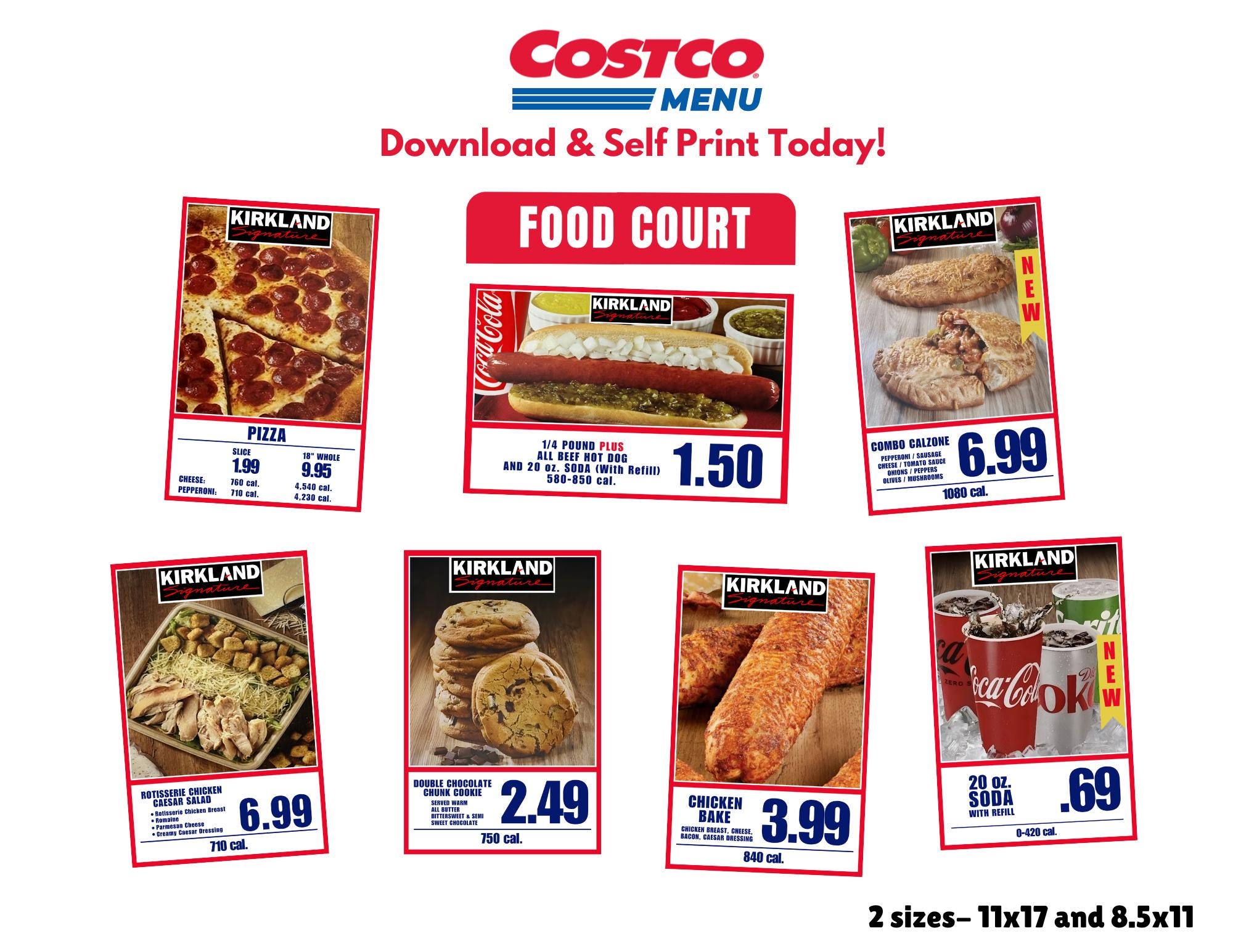 BEST Costco Menu Food Court Signs- Editable in Canva- Digital Download ...