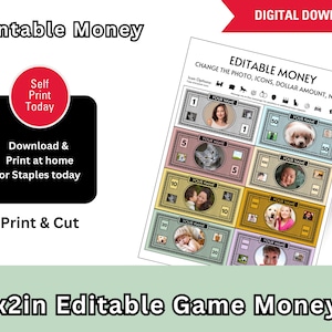 Editable Printable Game Money With Photos | Inspired by Classic ...