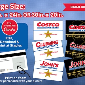 Costco Party Membership Card Template (editable) – Extra Large Photo ...